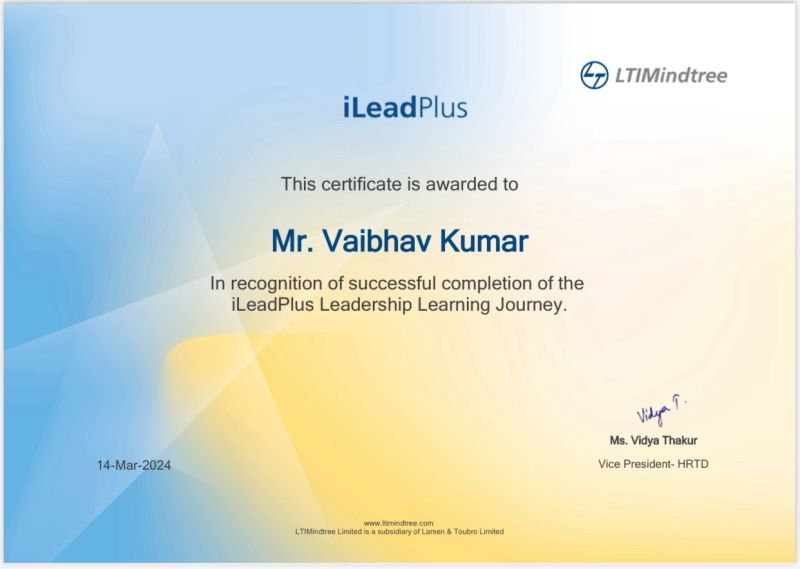 Vaibhav Kumar on LinkedIn: #ileadplus #ltimindtree #ileadplus # ... Vaibhav Kumar on LinkedIn: #ileadplus #ltimindtree #ileadplus # ...