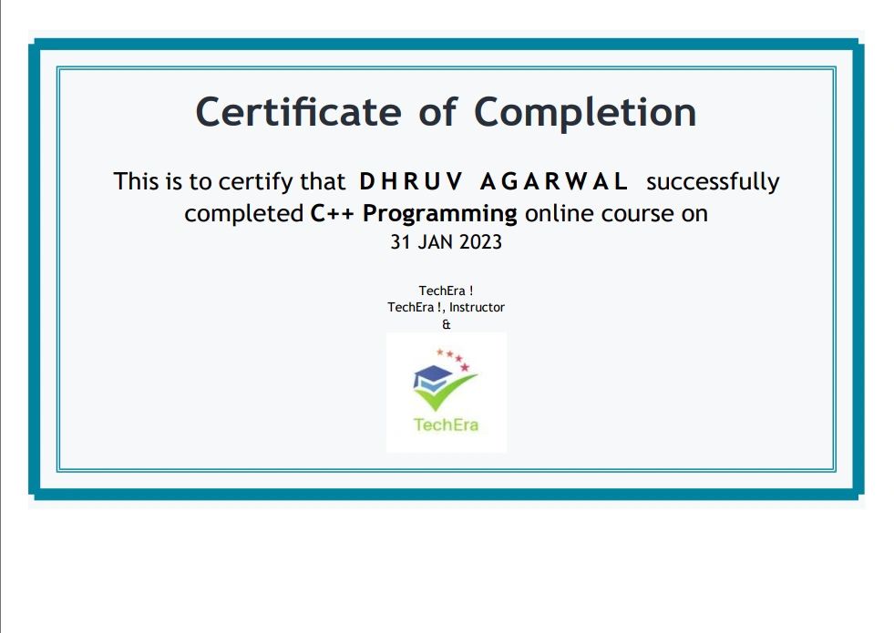 Dhruv Agarwal on LinkedIn: #cplusplus #certified #programmingjourney # ... Dhruv Agarwal on LinkedIn: #cplusplus #certified #programmingjourney # ...