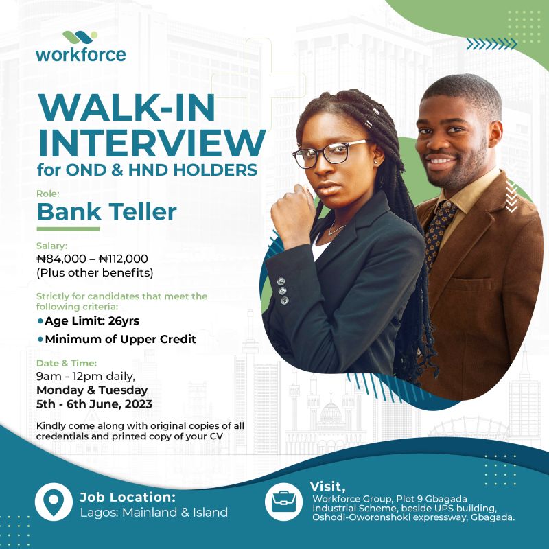 Damilola Onasoga on LinkedIn: Workforce Group is having a walk in ... Damilola Onasoga on LinkedIn: Workforce Group is having a walk in ...