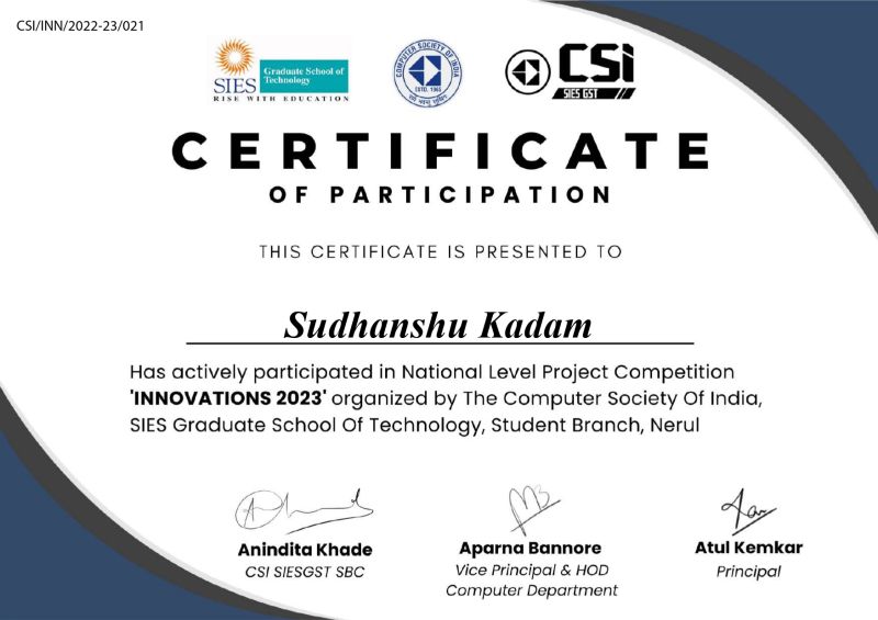 Sudhanshu Kadam on LinkedIn: #innovations #projectpresentation #csi # ... Sudhanshu Kadam on LinkedIn: #innovations #projectpresentation #csi # ...
