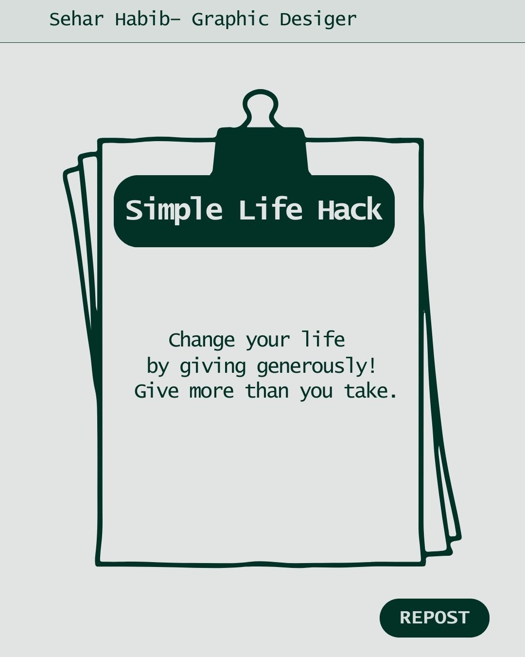 Sehar Habib on LinkedIn: Simple Life HACK !! Change your life by giving ... Sehar Habib on LinkedIn: Simple Life HACK !! Change your life by giving ...
