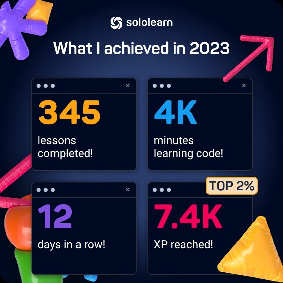 Mostafa Negm on LinkedIn: my achievements in sololearn in 2023 🖤 Mostafa Negm on LinkedIn: my achievements in sololearn in 2023 🖤