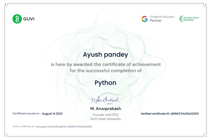 AYUSH KUMAR PANDEY on LinkedIn: #pythonprogramming AYUSH KUMAR PANDEY on LinkedIn: #pythonprogramming