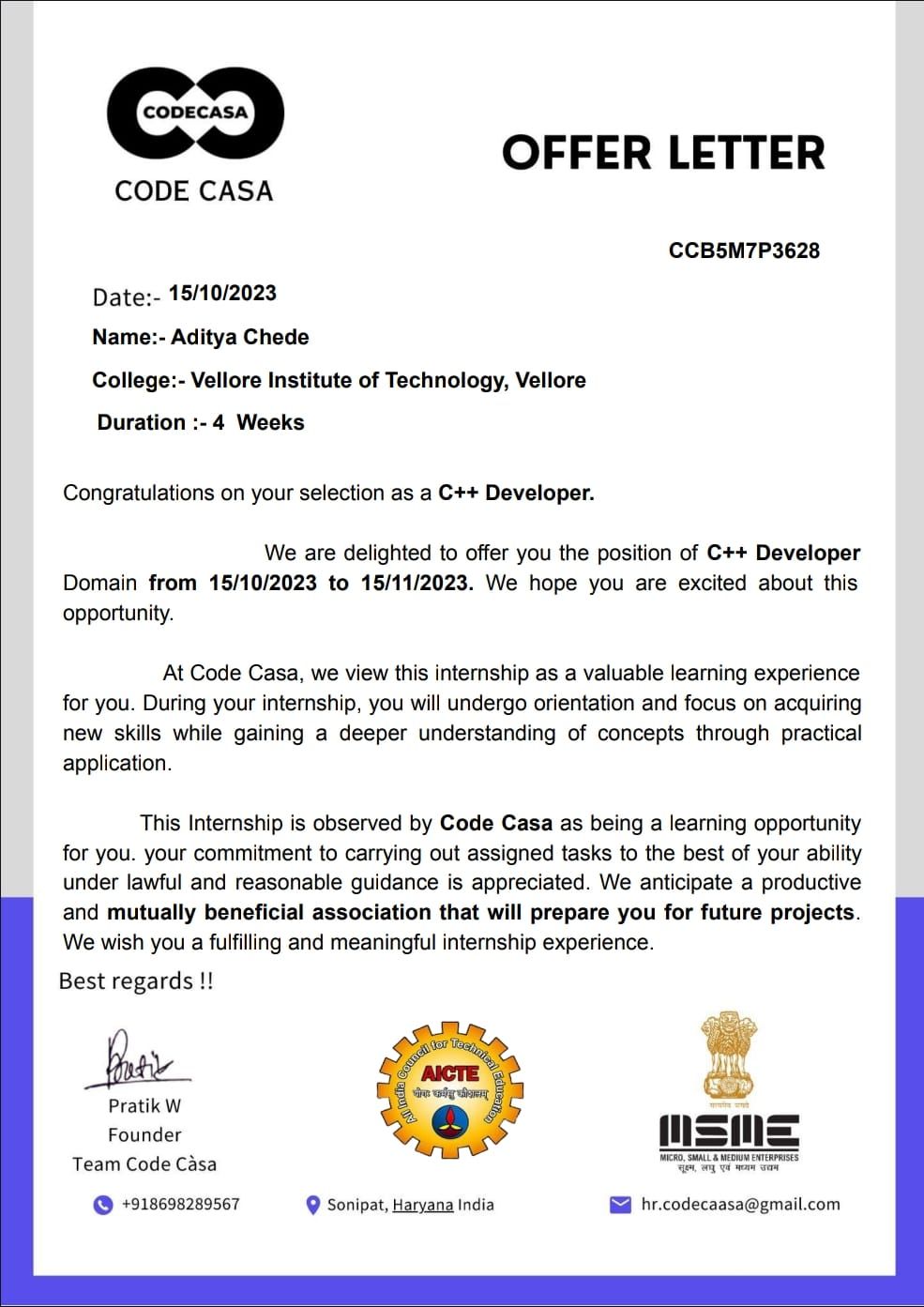Aditya Chede on LinkedIn: #codecasa #cppprogramming Aditya Chede on LinkedIn: #codecasa #cppprogramming