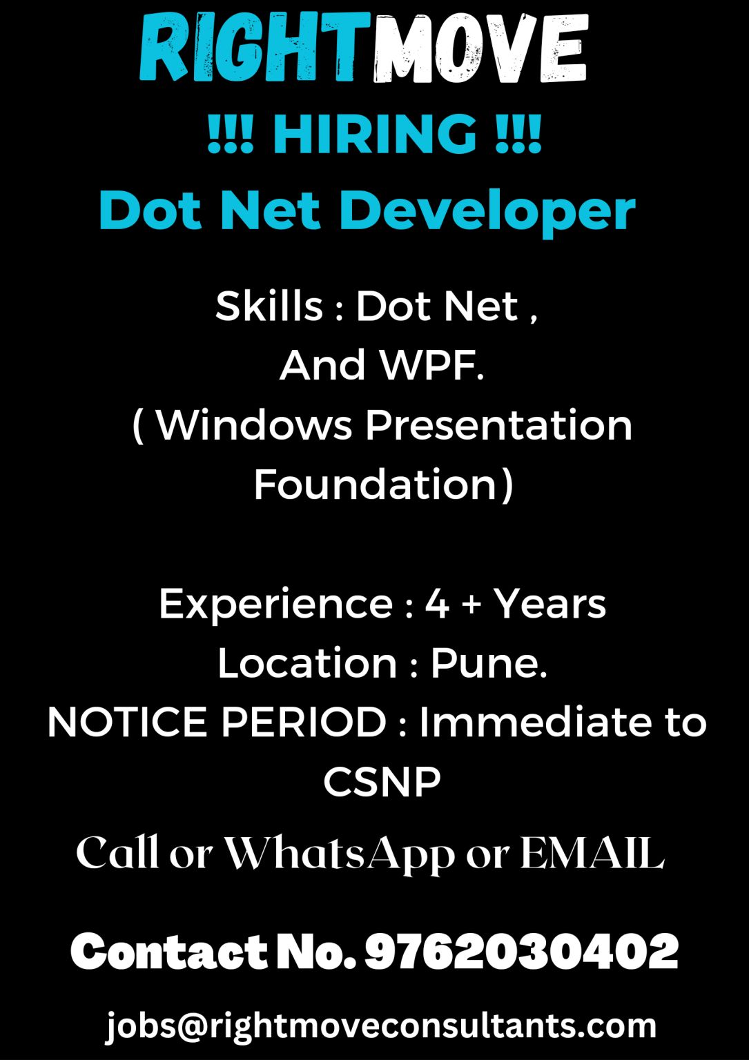 Aryan C on LinkedIn: #dotnetdeveloper #wpf #hiringnow #rightmove Aryan C on LinkedIn: #dotnetdeveloper #wpf #hiringnow #rightmove