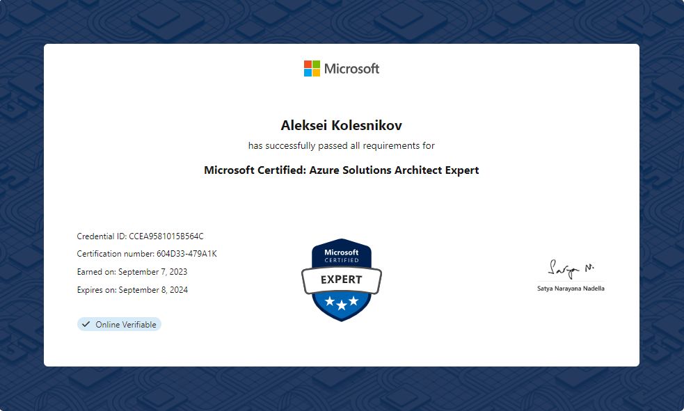 Aleksei Kolesnikov on LinkedIn: I am thrilled to have achieved the ... Aleksei Kolesnikov on LinkedIn: I am thrilled to have achieved the ...