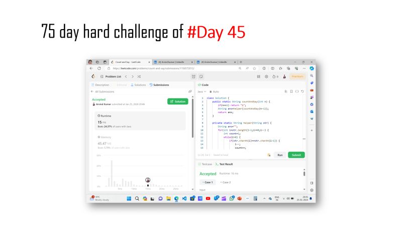 Arvind kumar on LinkedIn: #day #leetcode #75daysofcode #75dayschallenge Arvind kumar on LinkedIn: #day #leetcode #75daysofcode #75dayschallenge