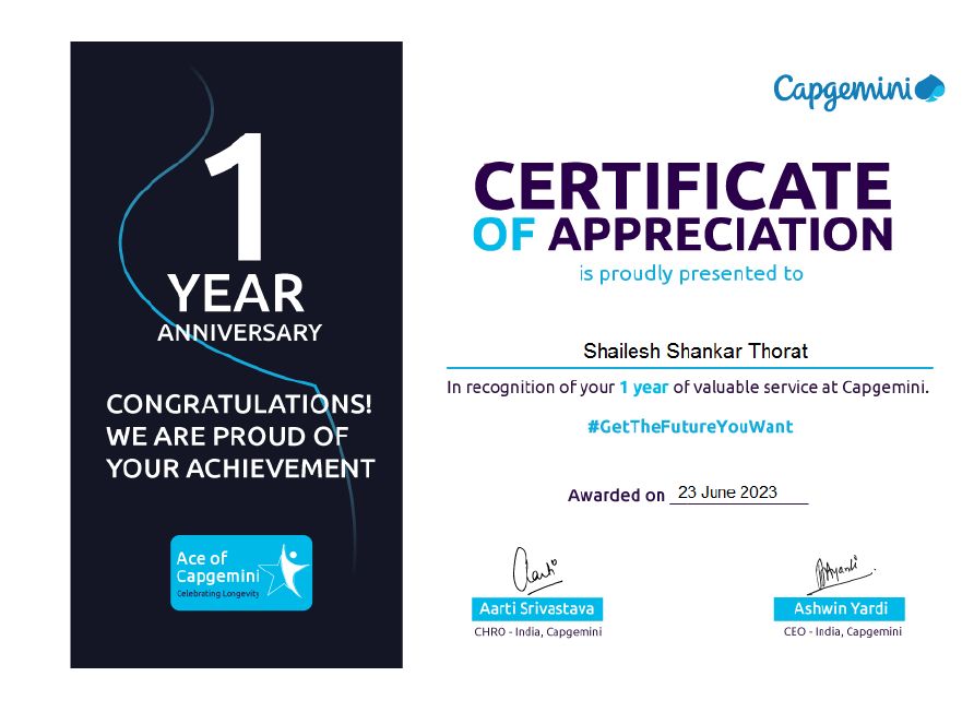 Shailesh Thorat on LinkedIn: #capgeminiindia #getthefutureyouwant # ... Shailesh Thorat on LinkedIn: #capgeminiindia #getthefutureyouwant # ...