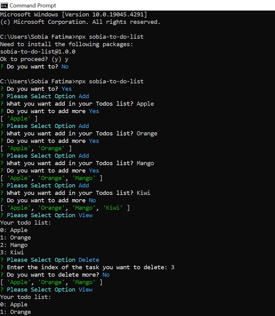 Sobia Fatima on LinkedIn: #clitodolist #typescript #nodejs #inquirer # ... Sobia Fatima on LinkedIn: #clitodolist #typescript #nodejs #inquirer # ...