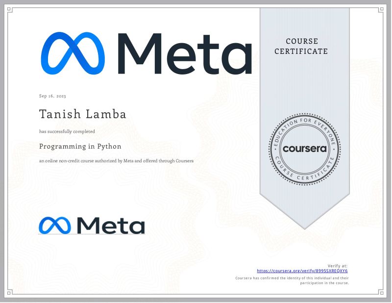 Tanish Lamba on LinkedIn: #python Tanish Lamba on LinkedIn: #python