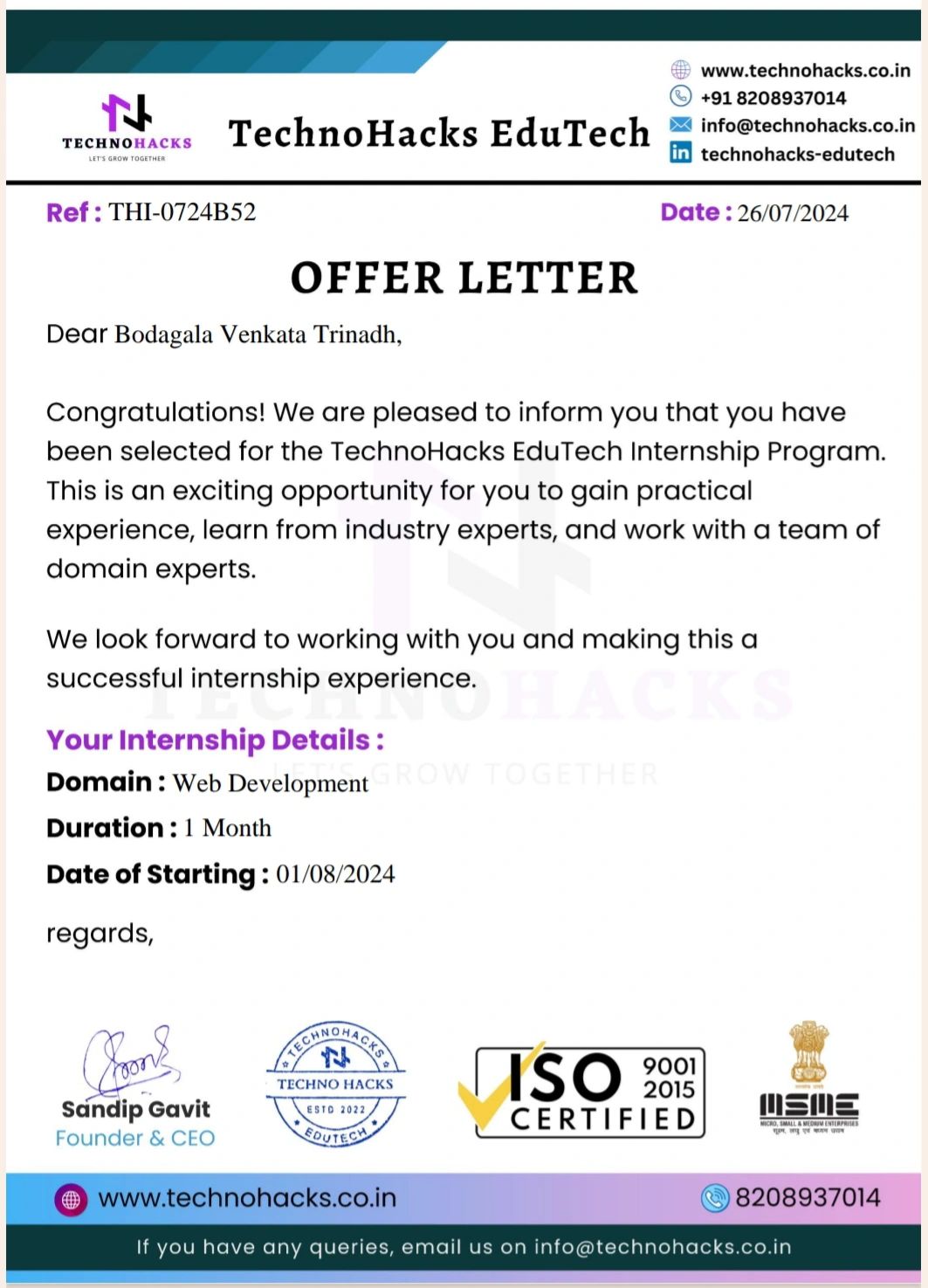 BODAGALA VENKATA TRINADH on LinkedIn: #newjob #internship # ... BODAGALA VENKATA TRINADH on LinkedIn: #newjob #internship # ...
