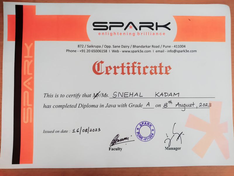 Snehal Kadam on LinkedIn: I am excited to share that i have completed ... Snehal Kadam on LinkedIn: I am excited to share that i have completed ...