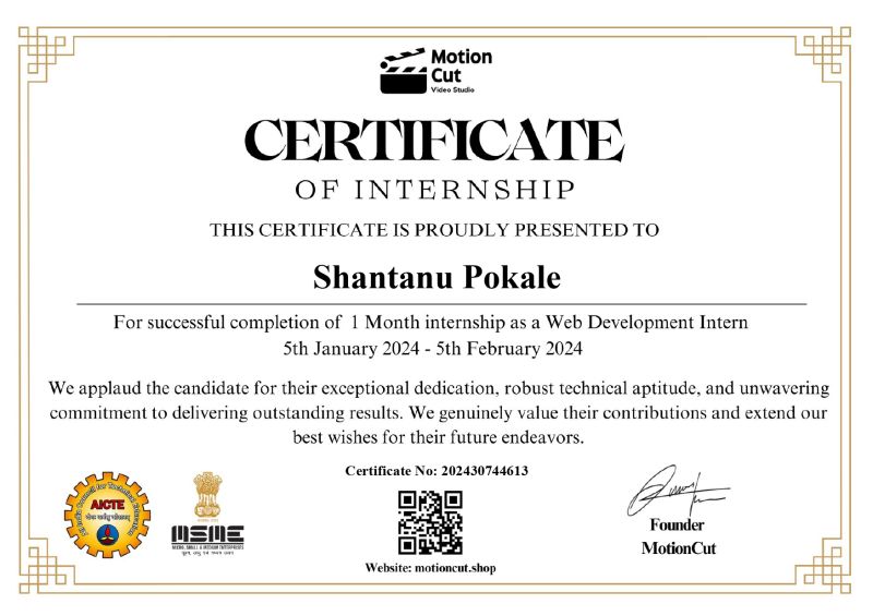 shantanu pokale on LinkedIn: #pythonprogramming #internship #motioncut ... shantanu pokale on LinkedIn: #pythonprogramming #internship #motioncut ...