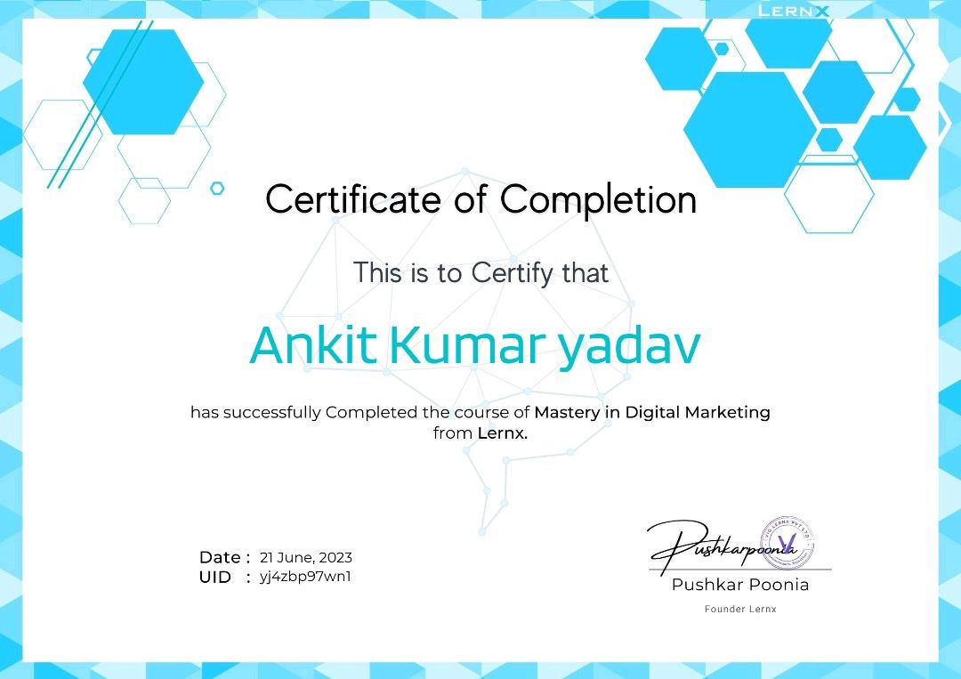 ANKIT KUMAR YADAV on LinkedIn: #lernx ANKIT KUMAR YADAV on LinkedIn: #lernx