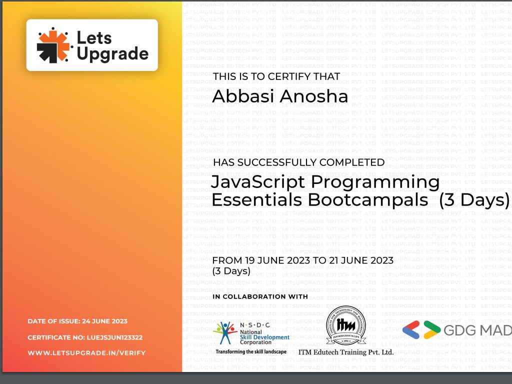 Anosha Abbasi on LinkedIn: #letsupgrade #experience #programming # ... Anosha Abbasi on LinkedIn: #letsupgrade #experience #programming # ...