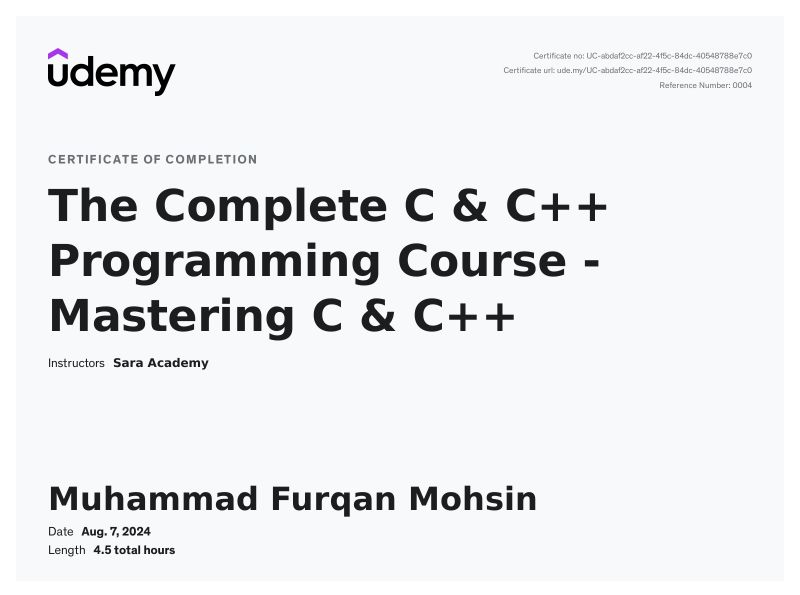 Muhammad Furqan Mohsin on LinkedIn: #cprogramming #cplusplus # ... Muhammad Furqan Mohsin on LinkedIn: #cprogramming #cplusplus # ...