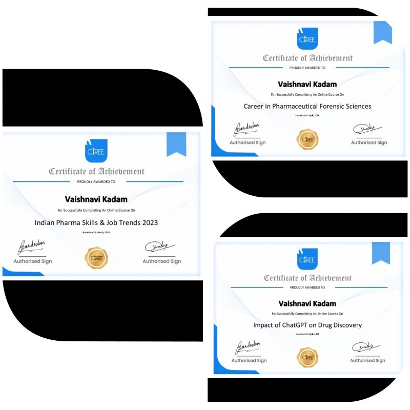 Vaishnavi Kadam on LinkedIn: 🌟🌟 Certificates From Ciree Course 🌟🌟 Vaishnavi Kadam on LinkedIn: 🌟🌟 Certificates From Ciree Course 🌟🌟