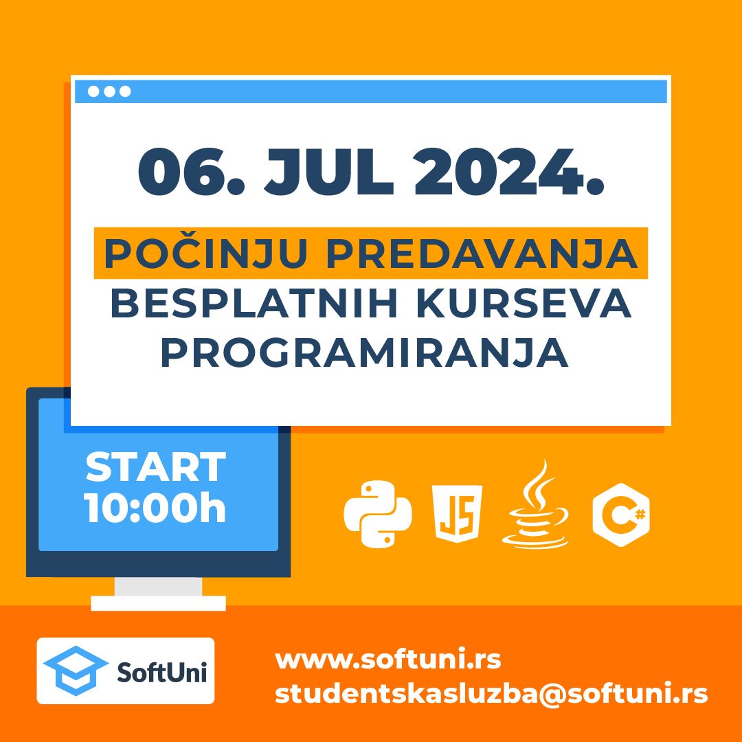 SoftUni Srbija on LinkedIn: #softuni #uvod #python #java #javascript # ... SoftUni Srbija on LinkedIn: #softuni #uvod #python #java #javascript # ...