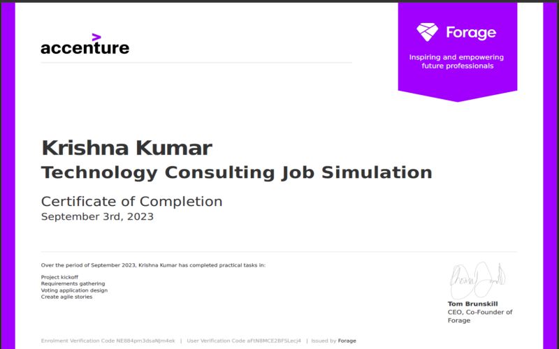 Krishna Kumar on LinkedIn: #accenture #forage #technology Krishna Kumar on LinkedIn: #accenture #forage #technology