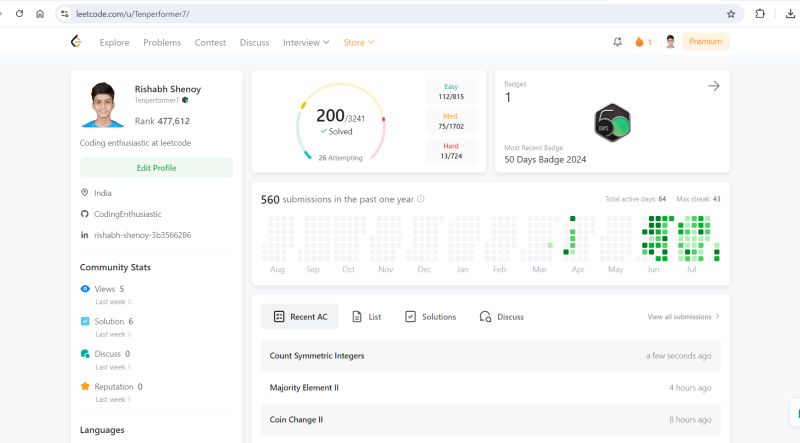 Rishabh Shenoy on LinkedIn: #coding #rohitnegi #leetcode #gfg Rishabh Shenoy on LinkedIn: #coding #rohitnegi #leetcode #gfg