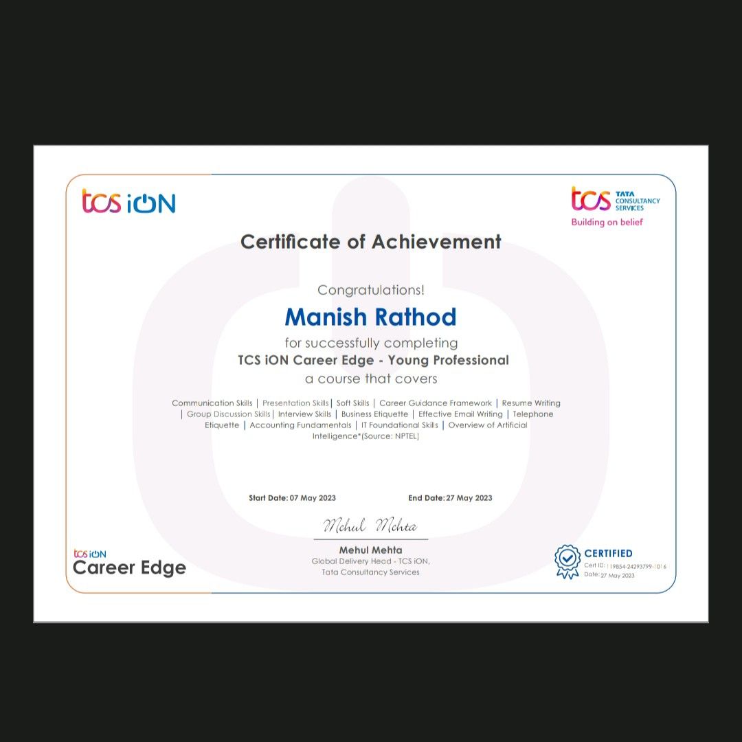Manish Rathod on LinkedIn: #tcsion #tcs #tcsion #cummunication # ... Manish Rathod on LinkedIn: #tcsion #tcs #tcsion #cummunication # ...