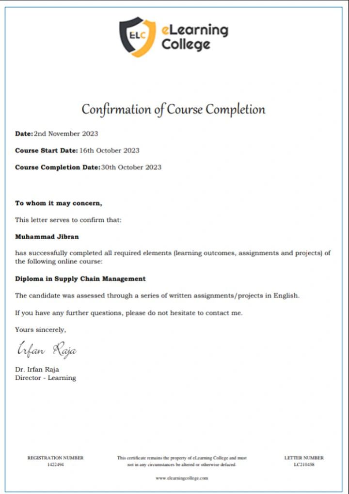 Muhammad Jibran on LinkedIn: #supplychain #acheivement #certification Muhammad Jibran on LinkedIn: #supplychain #acheivement #certification