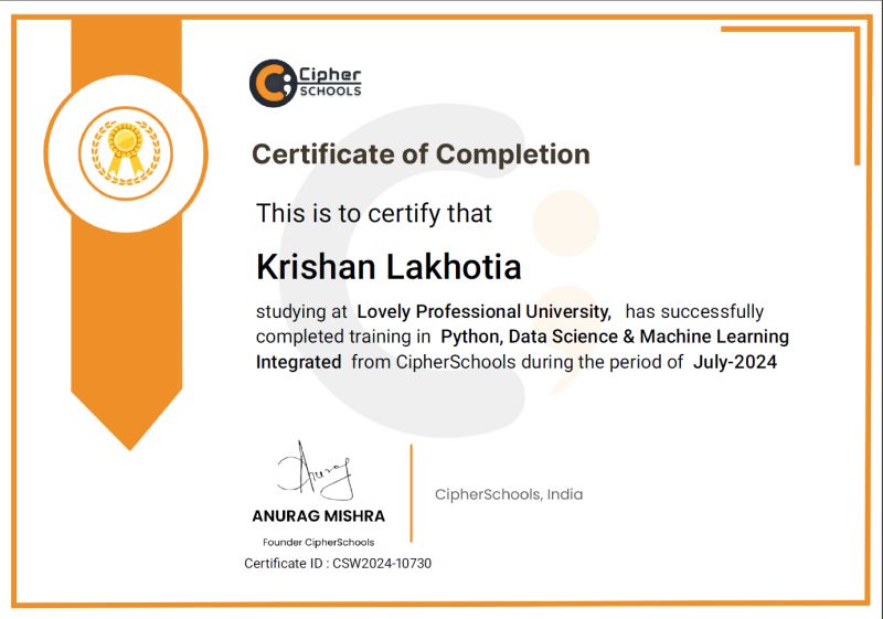 Krishan Lakhotia on LinkedIn: #cipherschools #datascience # ... Krishan Lakhotia on LinkedIn: #cipherschools #datascience # ...