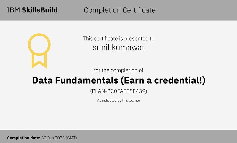 sunil kumawat on LinkedIn: #data #share #ibm #ibmskillsbuild #skillbuilding sunil kumawat on LinkedIn: #data #share #ibm #ibmskillsbuild #skillbuilding