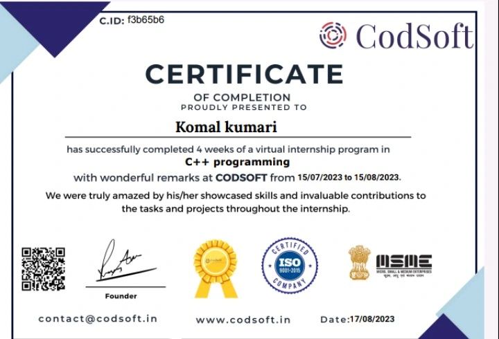 Komal Singh on LinkedIn: #codsoft #codsoft #codsoft #codsoftinternship ... Komal Singh on LinkedIn: #codsoft #codsoft #codsoft #codsoftinternship ...