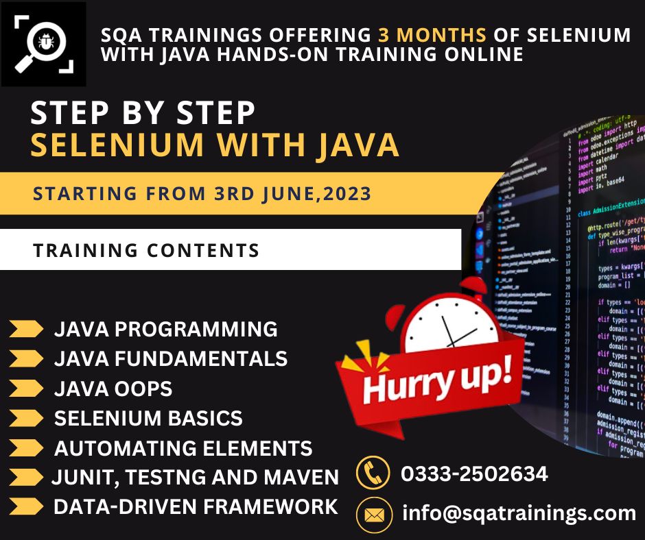 SQA Trainings on LinkedIn: Starting Selenium with Java hands-on ... SQA Trainings on LinkedIn: Starting Selenium with Java hands-on ...