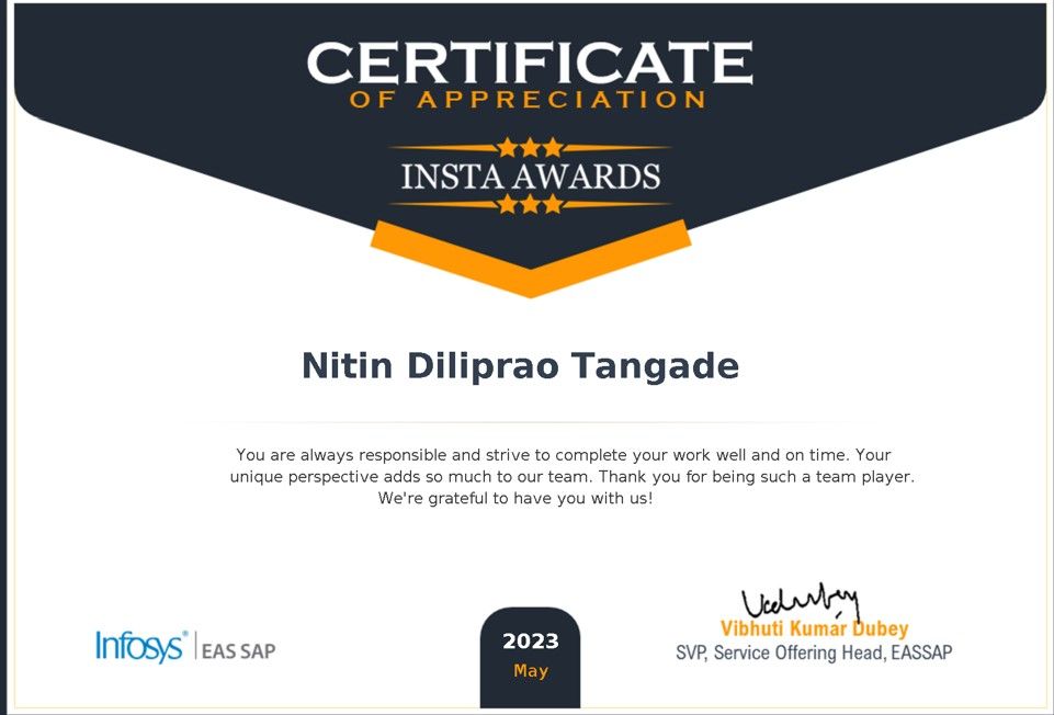 Nitin Tangade on LinkedIn: #infosys | 14 comments Nitin Tangade on LinkedIn: #infosys | 14 comments
