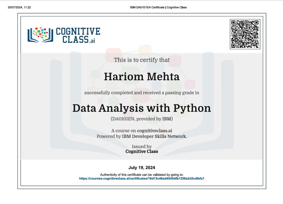 Hariom Mehta on LinkedIn: #ibm #data_analysis #datascience #python #ibm ... Hariom Mehta on LinkedIn: #ibm #data_analysis #datascience #python #ibm ...