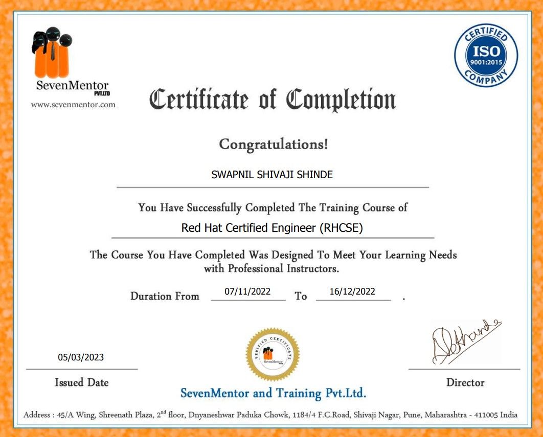 Swapnil Shinde on LinkedIn: CERTIFICATION Swapnil Shinde on LinkedIn: CERTIFICATION