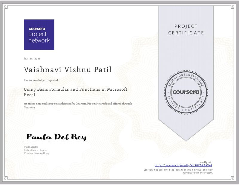 Vaishnavi Patil on LinkedIn: Certificate of Vaishnavi Patil on LinkedIn: Certificate of