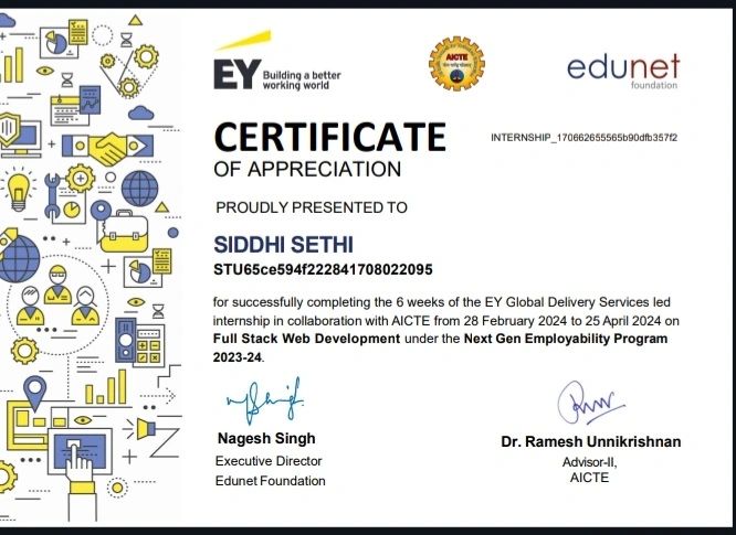 Siddhi Sethi on LinkedIn: #internship #webdevelopment #edunetfoundation ... Siddhi Sethi on LinkedIn: #internship #webdevelopment #edunetfoundation ...