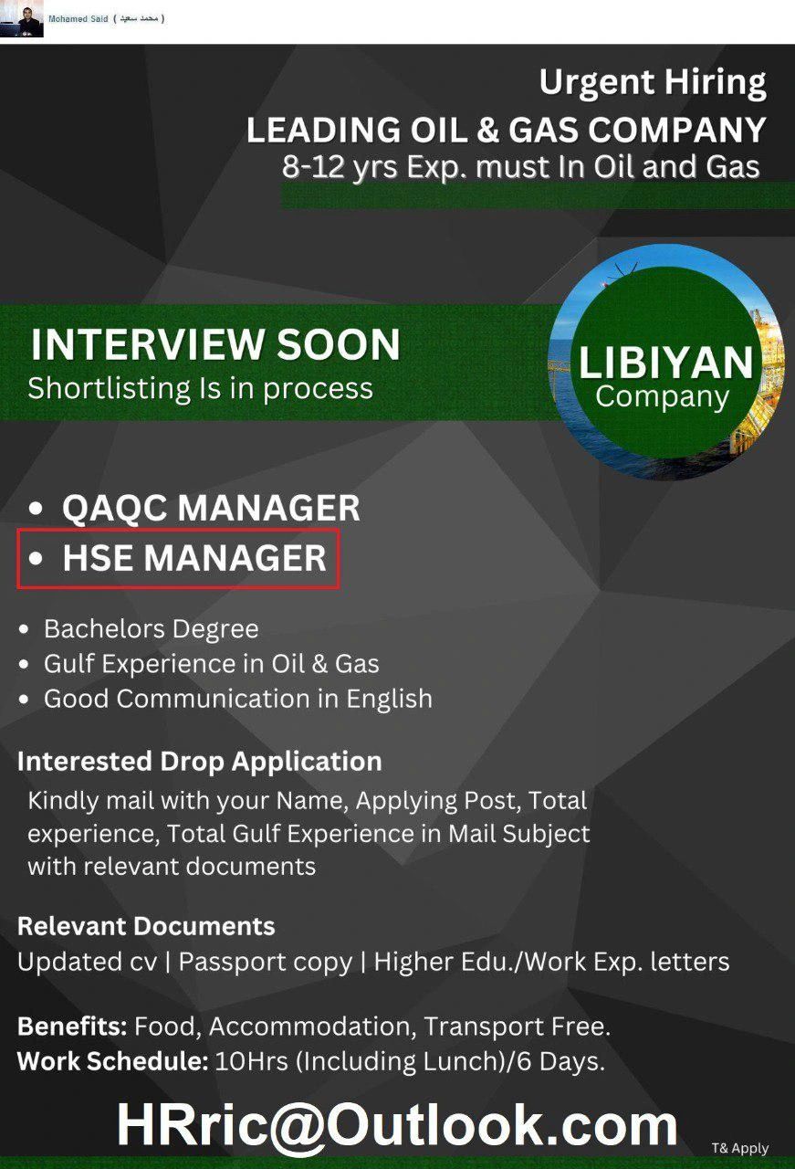 HSE 360 on LinkedIn: HSE Manager HSE 360 on LinkedIn: HSE Manager