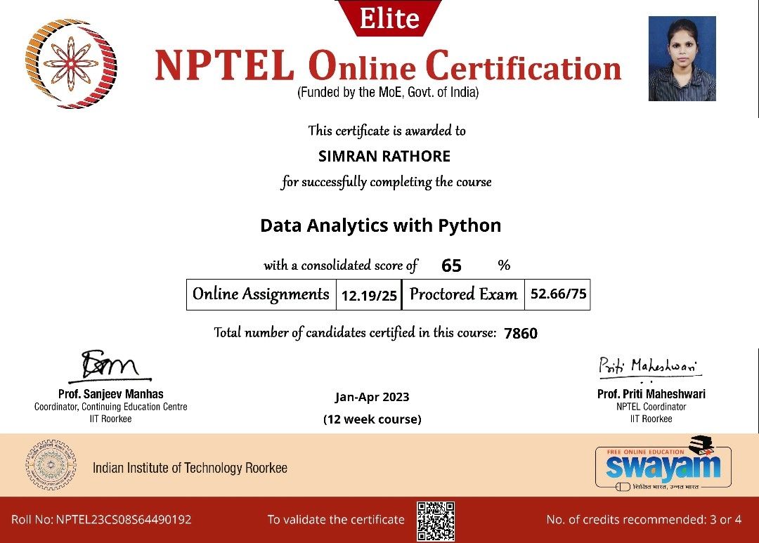 Simran Rathore on LinkedIn: #dataanalytics #certification #datadriven # ... Simran Rathore on LinkedIn: #dataanalytics #certification #datadriven # ...