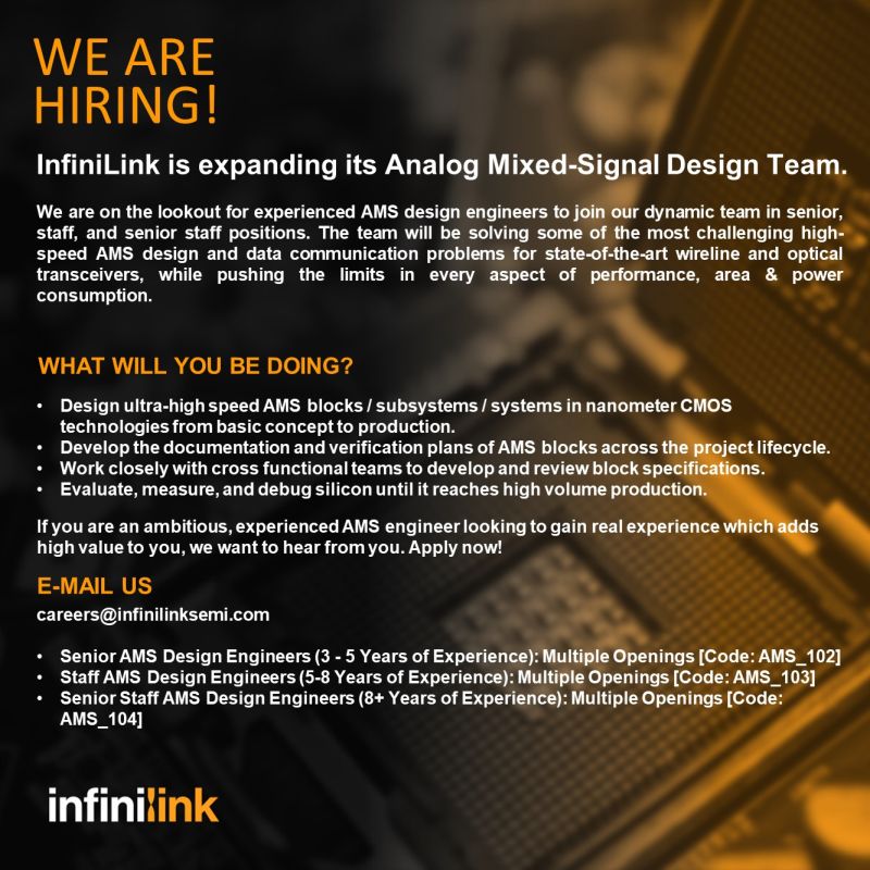 InfiniLink on LinkedIn: #infinilink #analog #mixedsignal #hiring # ... InfiniLink on LinkedIn: #infinilink #analog #mixedsignal #hiring # ...