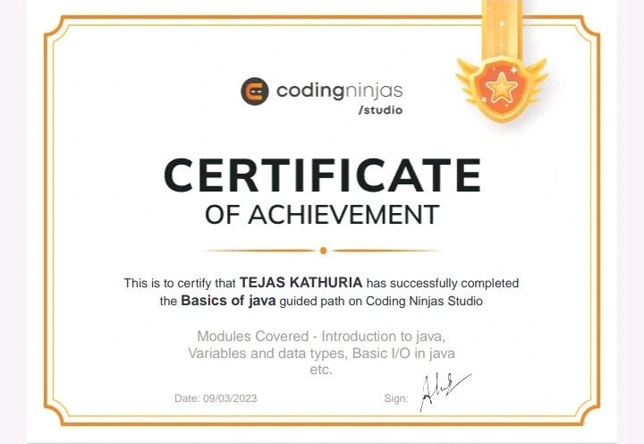 Tejas Kathuria on LinkedIn: #codingninjas #codingninjasstudio #java #basics Tejas Kathuria on LinkedIn: #codingninjas #codingninjasstudio #java #basics