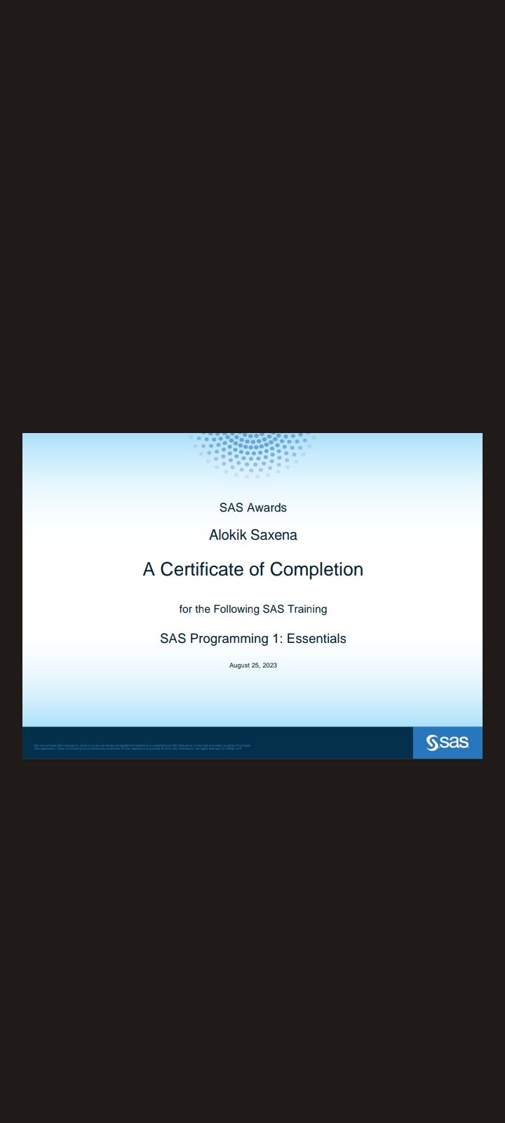 ALOKIK SAXENA on LinkedIn: #sas ALOKIK SAXENA on LinkedIn: #sas