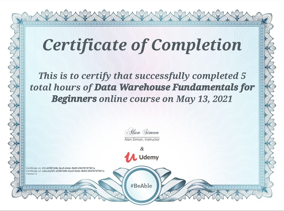 Sindhu Bharathi on LinkedIn: Course completion on “Data Warehouse ... Sindhu Bharathi on LinkedIn: Course completion on “Data Warehouse ...