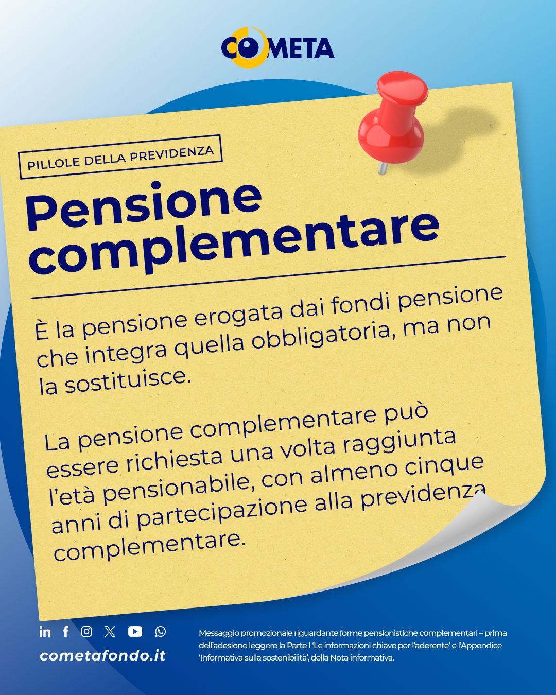 Fondo Pensione Cometa su LinkedIn: Pillola del giorno: pensione ... Fondo Pensione Cometa su LinkedIn: Pillola del giorno: pensione ...
