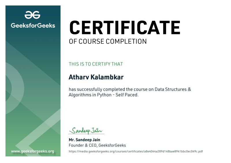 Atharv Kalambkar on LinkedIn: #python #datastructures #algorithms #gfg ... Atharv Kalambkar on LinkedIn: #python #datastructures #algorithms #gfg ...