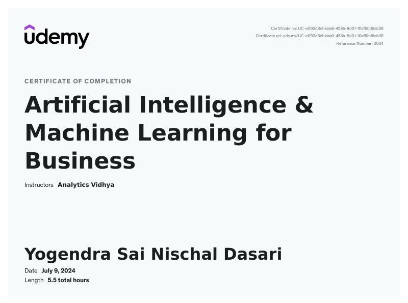 Yogendra Sai Nischal Dasari on LinkedIn: #udemy Yogendra Sai Nischal Dasari on LinkedIn: #udemy