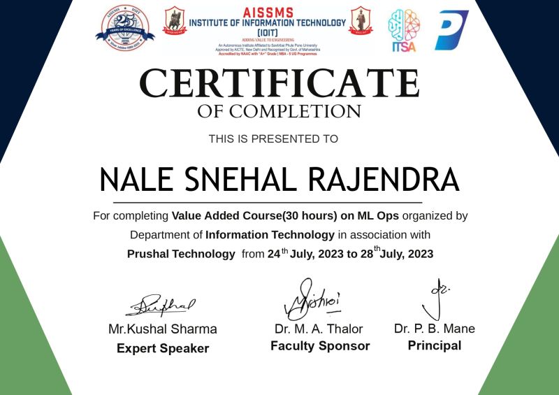 Snehal Nale on LinkedIn: #mlops #ai #certification #machinelearning # ... Snehal Nale on LinkedIn: #mlops #ai #certification #machinelearning # ...