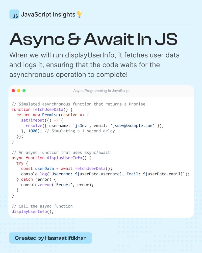 Hasnaat Iftikhar on LinkedIn: #javascript #js #async #frontenddevelopment Hasnaat Iftikhar on LinkedIn: #javascript #js #async #frontenddevelopment