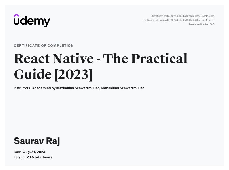 Saurav Raj on LinkedIn: #completed #reactnative Saurav Raj on LinkedIn: #completed #reactnative