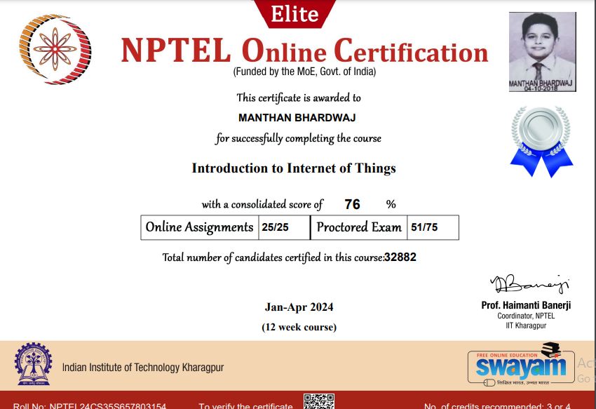 Manthan Bhardwaj on LinkedIn: #iot #nptel Manthan Bhardwaj on LinkedIn: #iot #nptel