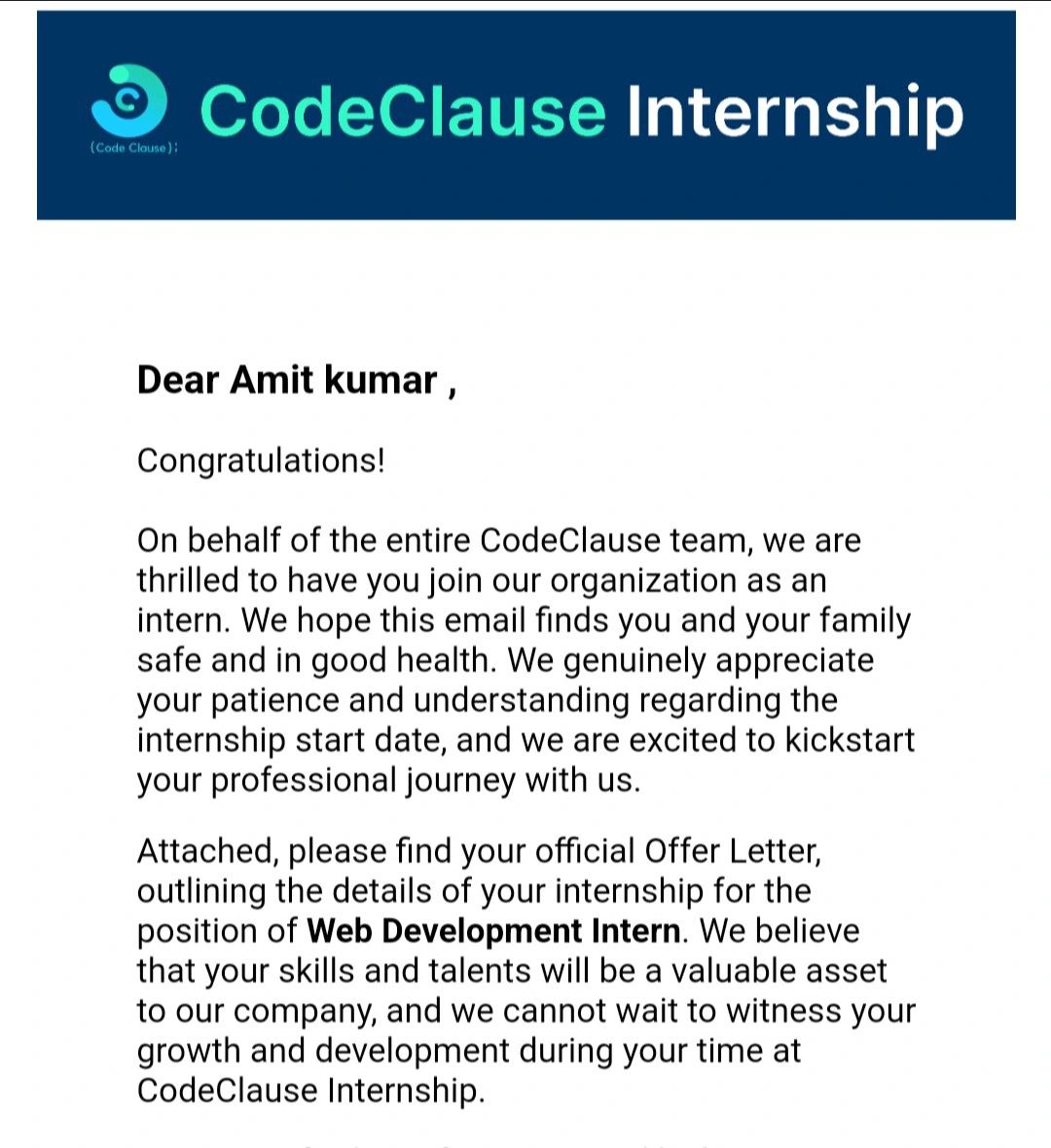 Amit Tiwari on LinkedIn: #connections #codeclause #intern #internship Amit Tiwari on LinkedIn: #connections #codeclause #intern #internship