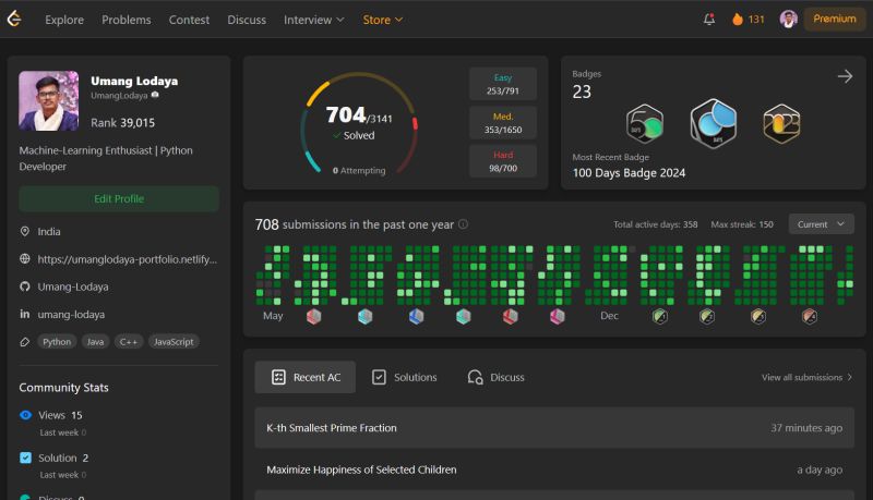 Umang Lodaya on LinkedIn: #python #leetcode #problemsolving # ... Umang Lodaya on LinkedIn: #python #leetcode #problemsolving # ...
